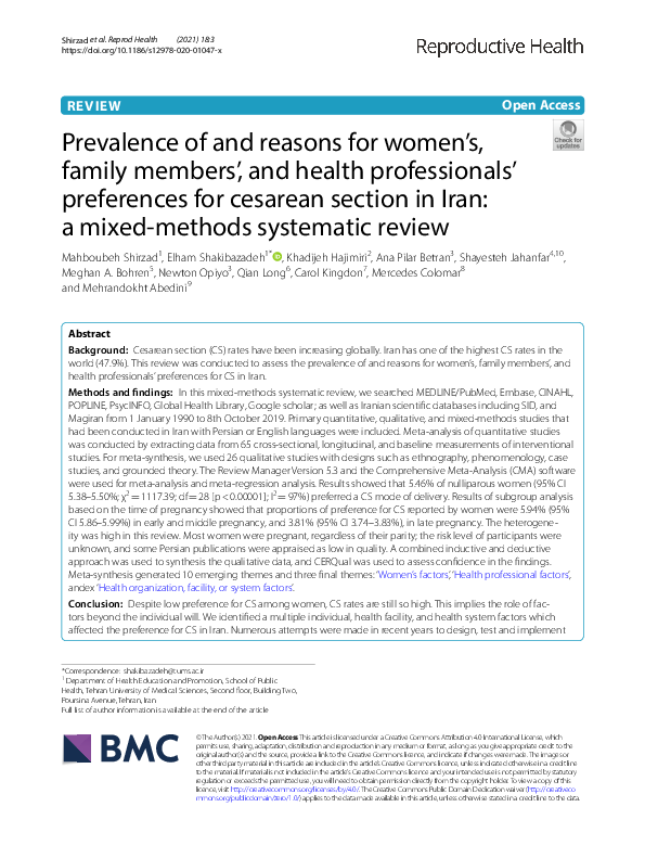 (PDF) Prevalence of and reasons for women’s, family members’, and ...