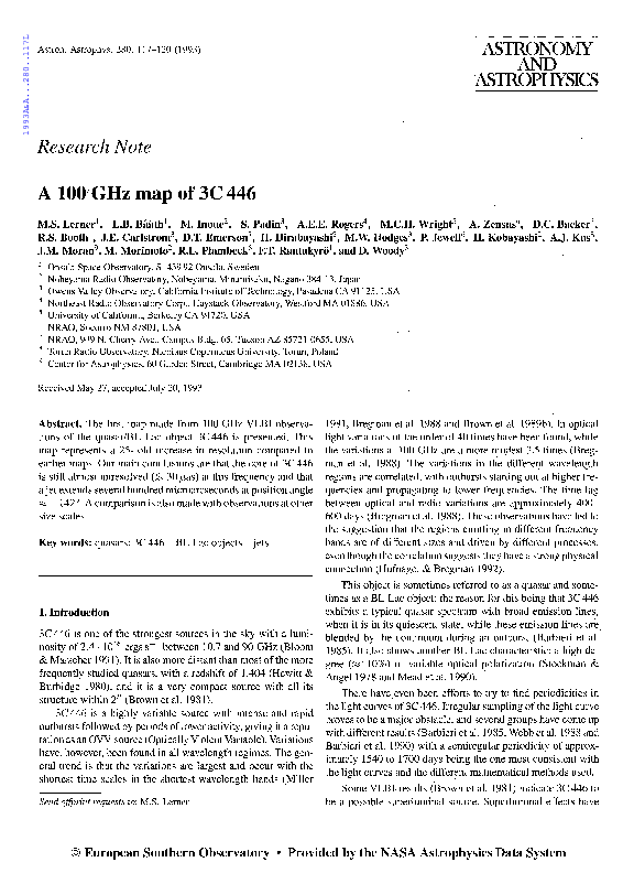 (PDF) A 100 GHz map of 3C 446