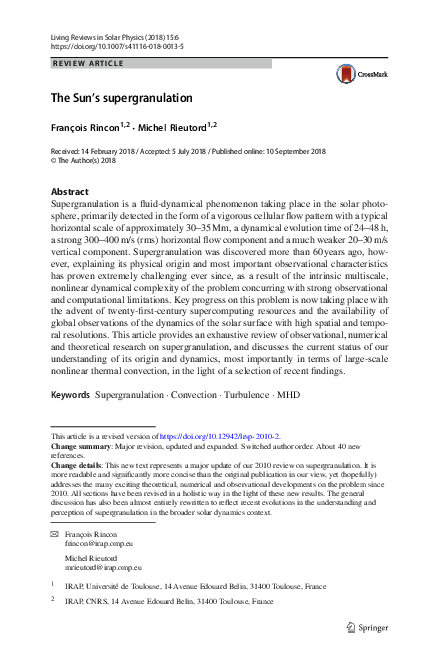 (PDF) The Sun’s Supergranulation