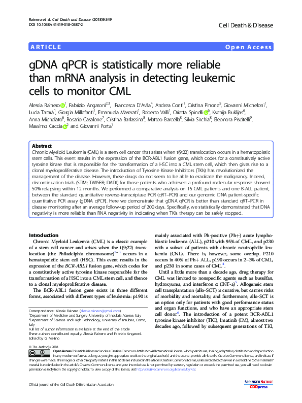 (PDF) gDNA qPCR is statistically more reliable than mRNA analysis in ...