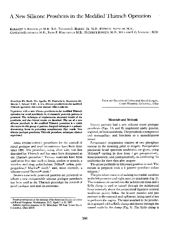 (PDF) A new silicone prosthesis in the modified Thiersch operation ...