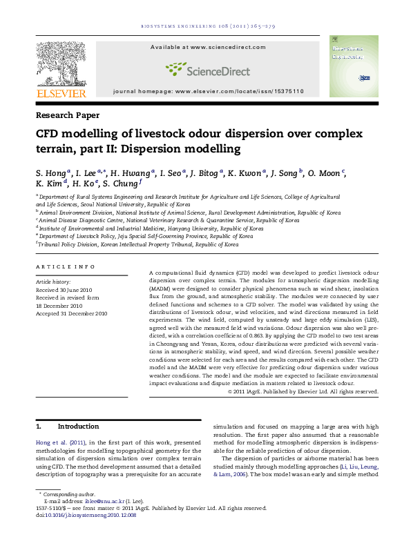 (PDF) CFD modelling of livestock odour dispersion over complex terrain ...