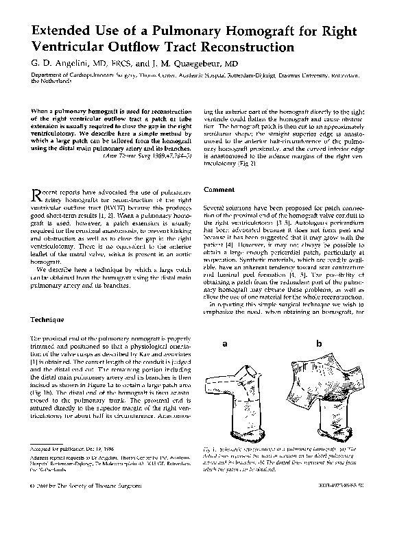 (PDF) Extended use of a pulmonary homograft for right ventricular ...
