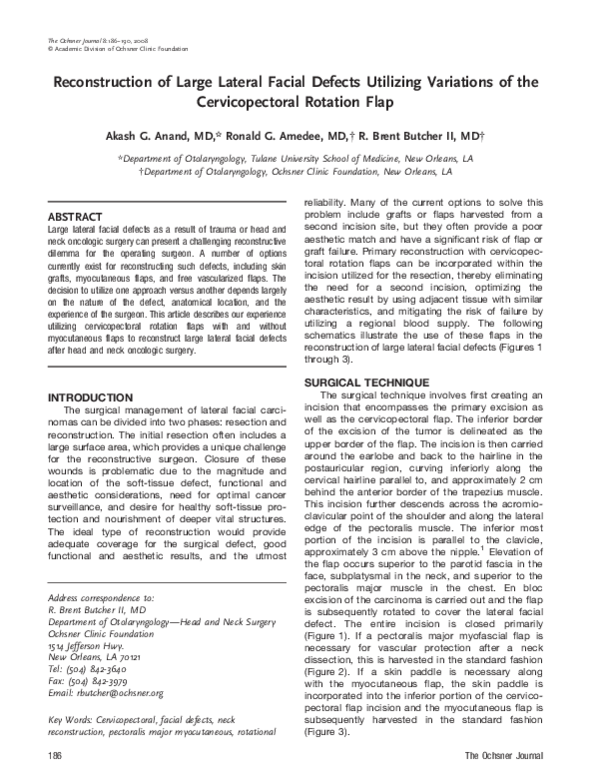 (PDF) Reconstruction of large lateral facial defects utilizing ...