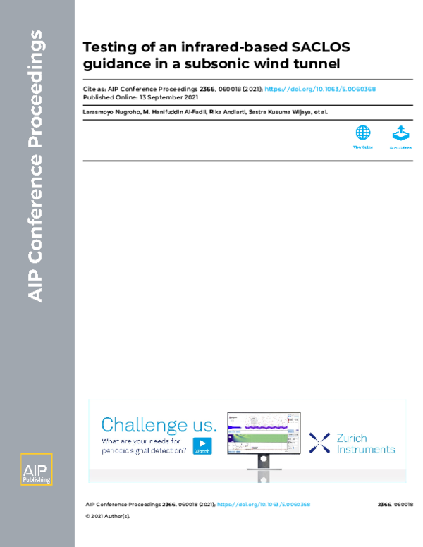 (PDF) Testing of an infrared-based SACLOS guidance in a subsonic wind ...