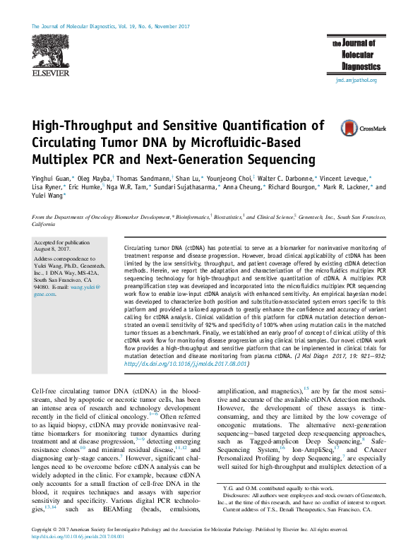 (PDF) High-Throughput and Sensitive Quantification of Circulating Tumor ...