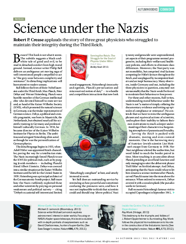 (PDF) Physics: Science under the Nazis