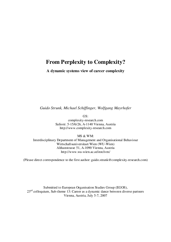 (PDF) From Perplexity to Complexity