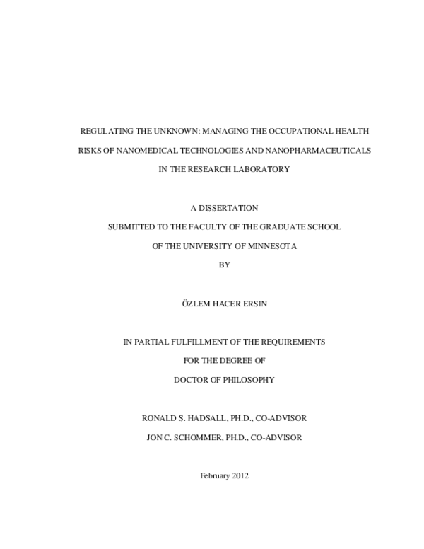 (PDF) Regulating the unknown: Managing the occupational health risks of ...