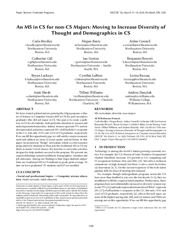 (PDF) An MS in CS for non-CS Majors