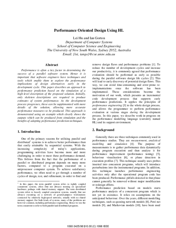 (PDF) Performance oriented design using HL