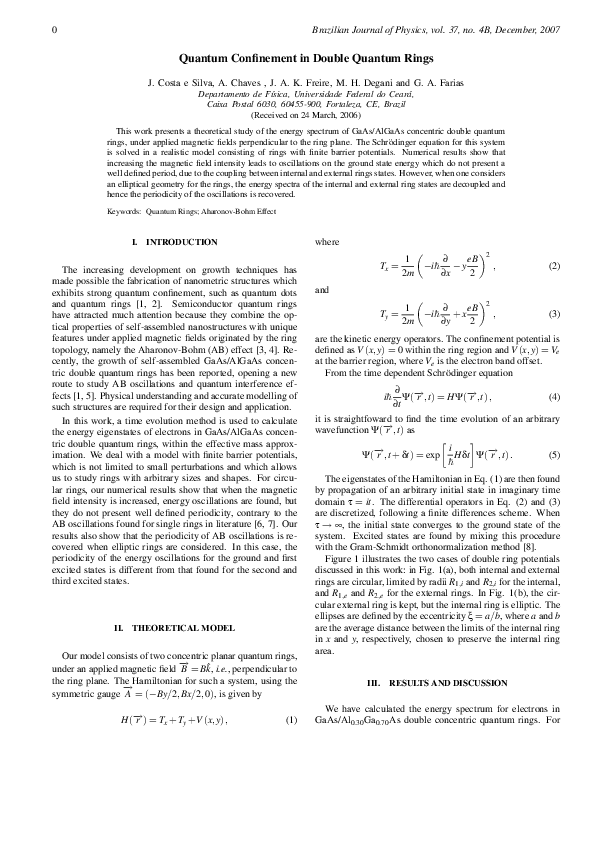 (PDF) Quantum Confinement in Double Quantum Rings