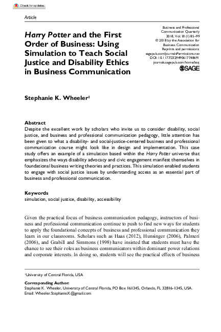 (PDF) Harry Potter and the First Order of Business: Using Simulation to ...