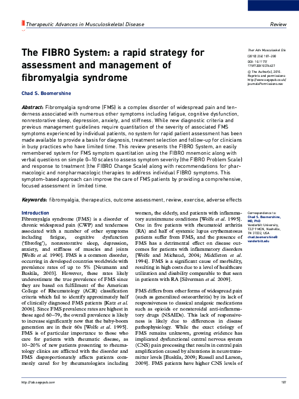(PDF) The FIBRO System: a rapid strategy for assessment and management ...