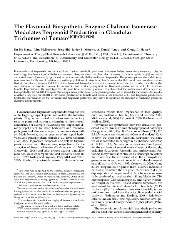 (PDF) The Flavonoid Biosynthetic Enzyme Chalcone Isomerase Modulates ...