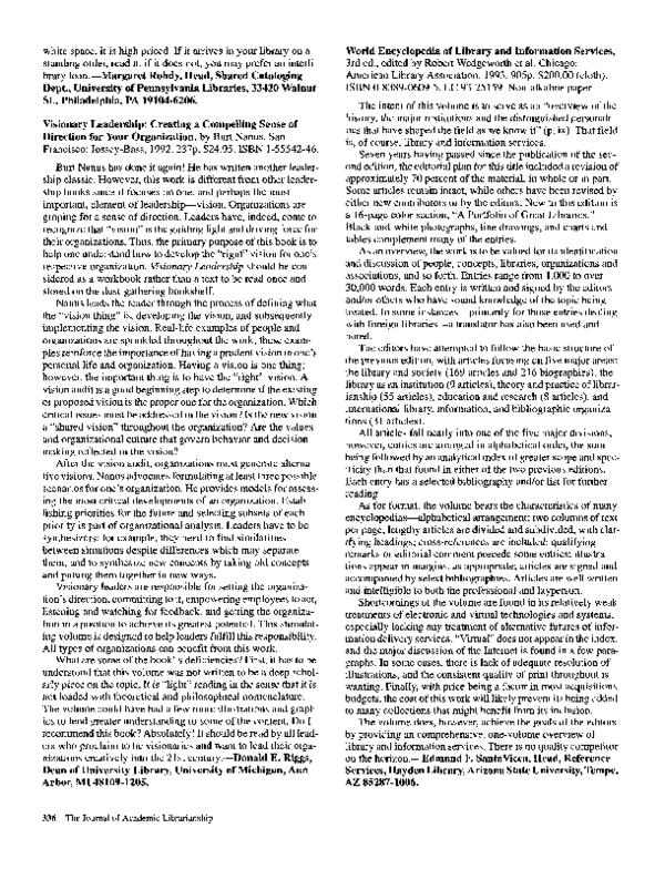 (PDF) Visionary leadership: Creating a compelling sense of direction ...