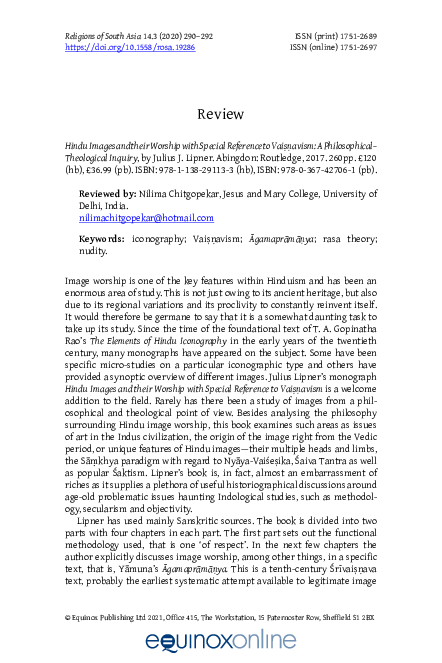 (PDF) Hindu Images and their Worship with Special Reference to ...