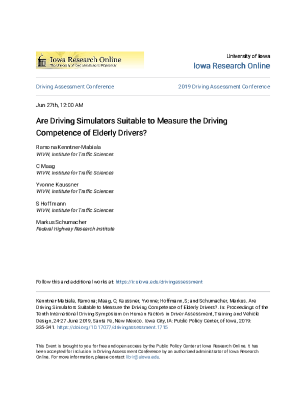 (PDF) Are Driving Simulators Suitable to Measure the Driving Competence ...