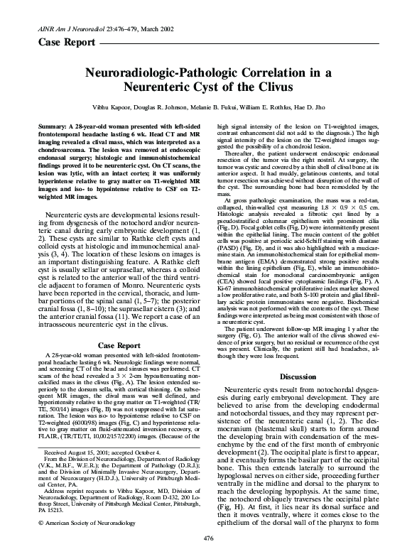 (PDF) Neuroradiologic-pathologic correlation in a neurenteric cyst of ...