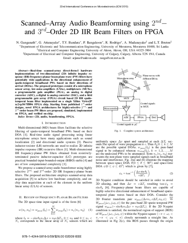 (PDF) Scanned-array audio beamforming using 2nd- and 3rd-order 2D IIR ...