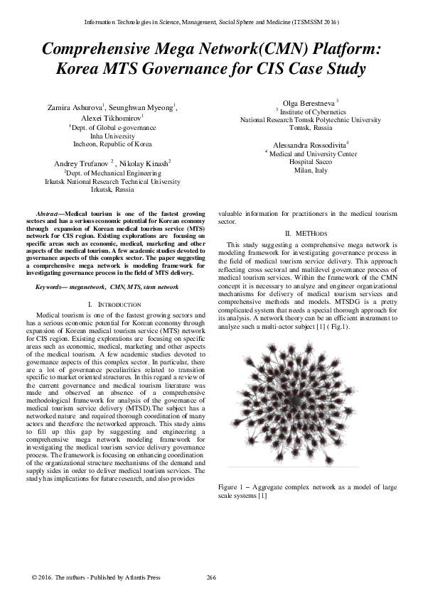 (PDF) Comprehensive Mega Network(CMN) Platform: Korea MTS Governance ...