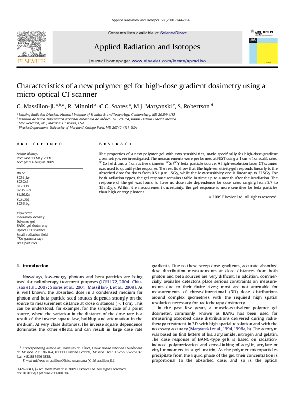 (PDF) Characteristics of a new polymer gel for high-dose gradient ...