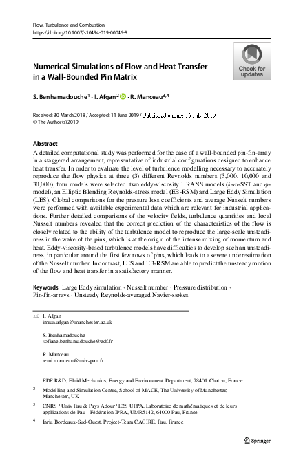 (PDF) Numerical simulations of flow and heat transfer past a circular cylinder with a periodic ...