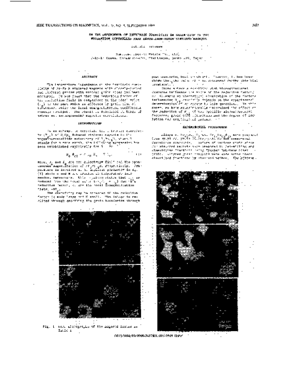 (PDF) On the dependence of intrinsic coercivity on grain size in the ...
