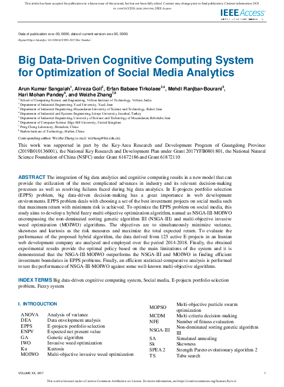 (PDF) Big Data-Driven Cognitive Computing System for Optimization of Social Media Analytics