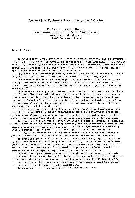 (PDF) Synchronized bottom-up tree automata and L-systems
