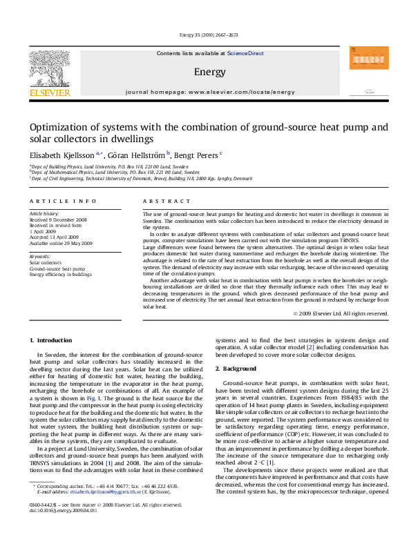(PDF) Optimization of systems with the combination of ground-source ...