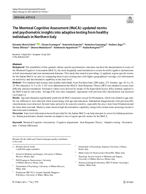 (PDF) The Montreal Cognitive Assessment (MoCA): updated norms and ...