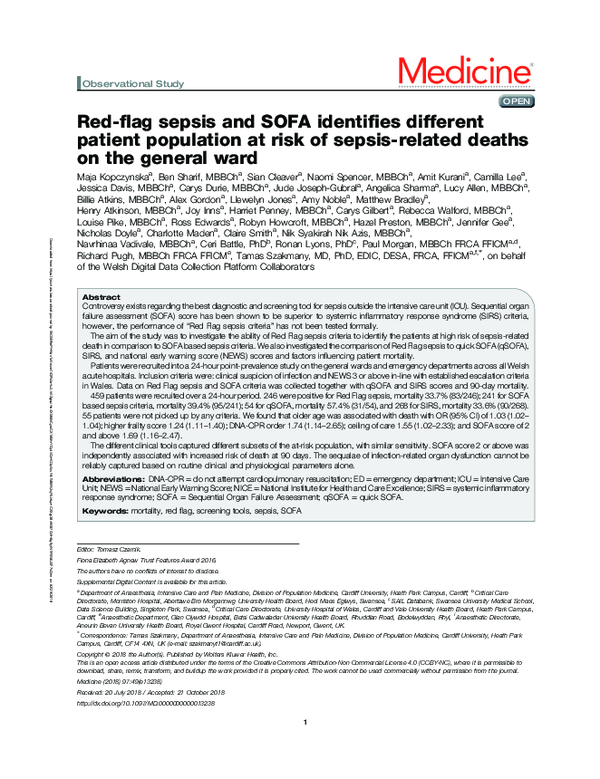 (PDF) Red-flag sepsis and SOFA identifies different patient population ...