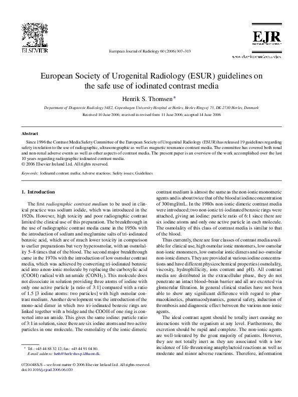 (PDF) European Society of Urogenital Radiology (ESUR) guidelines on the ...