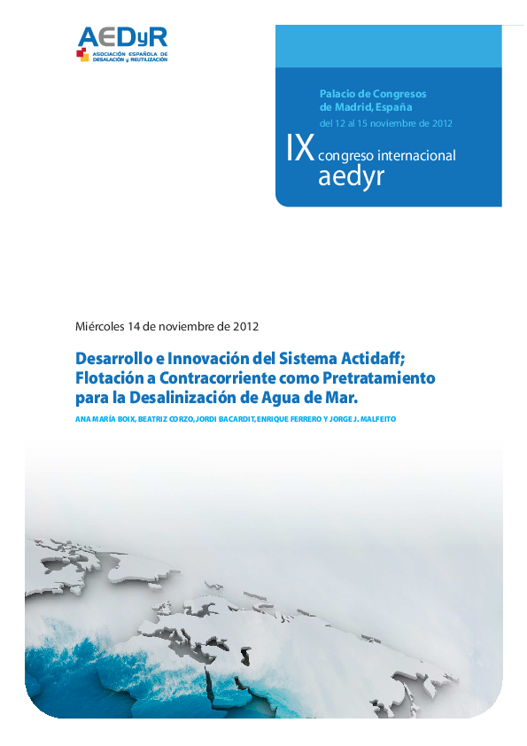 (PDF) Desarrollo e Innovación del Sistema Actidaff; Flotación a ...