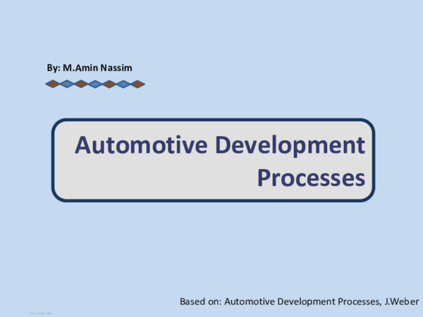 (PDF) Teaching Reference for Automotive Development Processes course ...