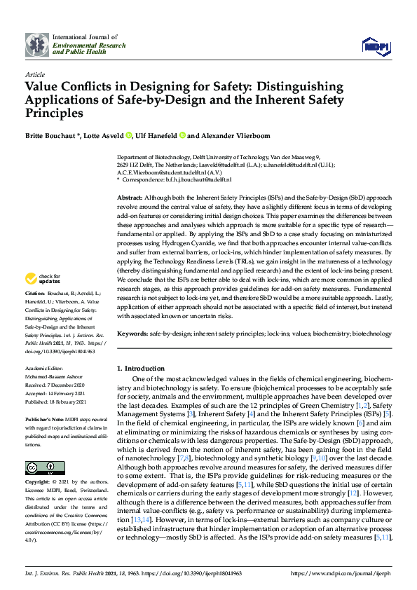 (PDF) Value Conflicts in Designing for Safety: Distinguishing ... (PDF) Value Conflicts in Designing for Safety: Distinguishing ...