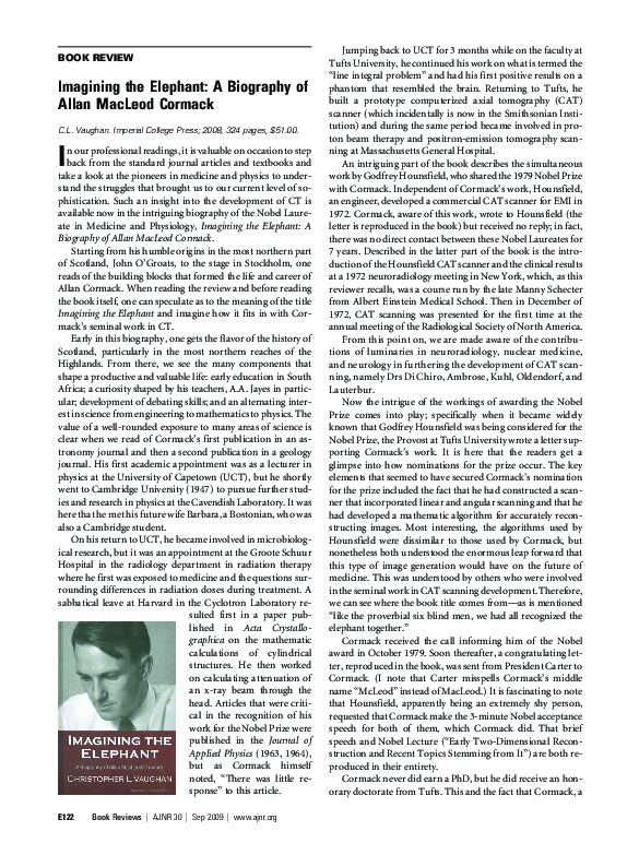 (PDF) Imagining the Elephant: A Biography of Allan MacLeod Cormack