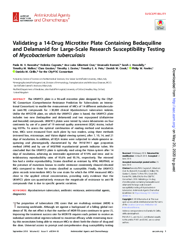 (PDF) {"__content__"=>"Validating a 14-drug microtitre plate containing ...