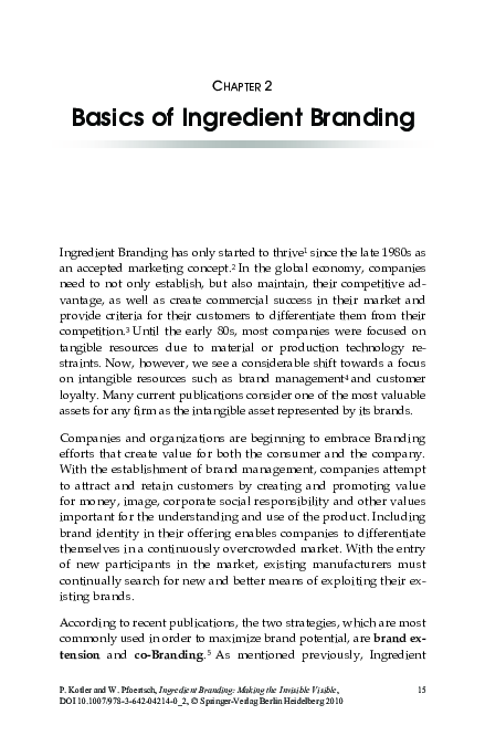 (PDF) Basics of Ingredient Branding