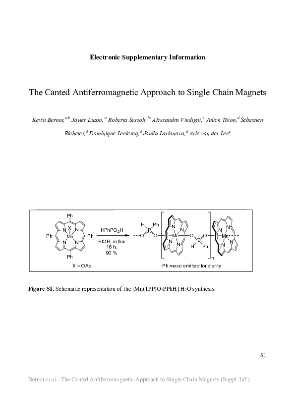 (PDF) The Canted Antiferromagnetic Approach to Single-Chain Magnets | Javier Luzon - Academia.edu