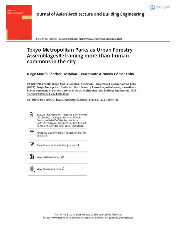 (PDF) Tokyo Metropolitan Parks as Urban Forestry AssemblagesReframing ...