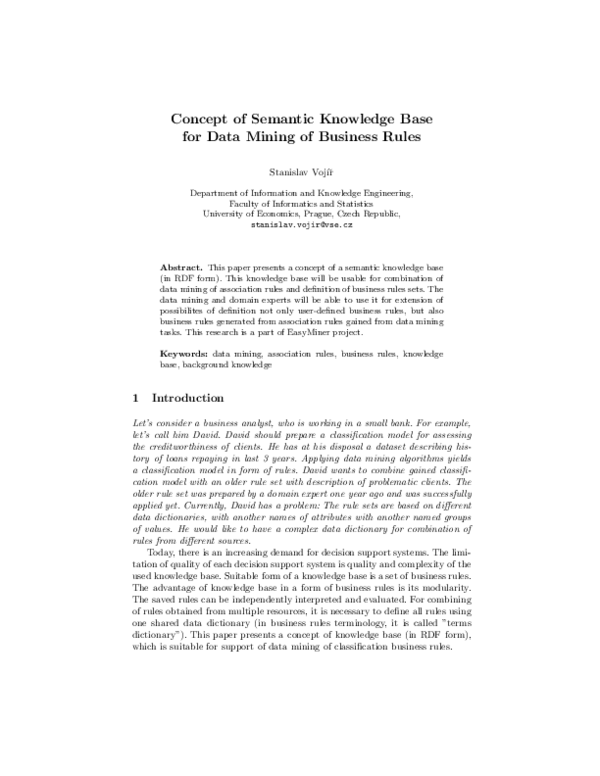 (PDF) Concept of Semantic Knowledge Base for Data Mining of Business ...