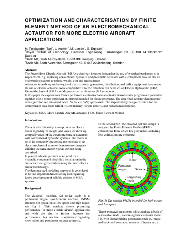 (PDF) Optimization and characterization by finite element method of an electromechanical ...