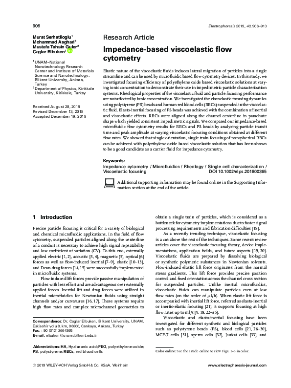 (PDF) Impedance-based viscoelastic flow cytometry