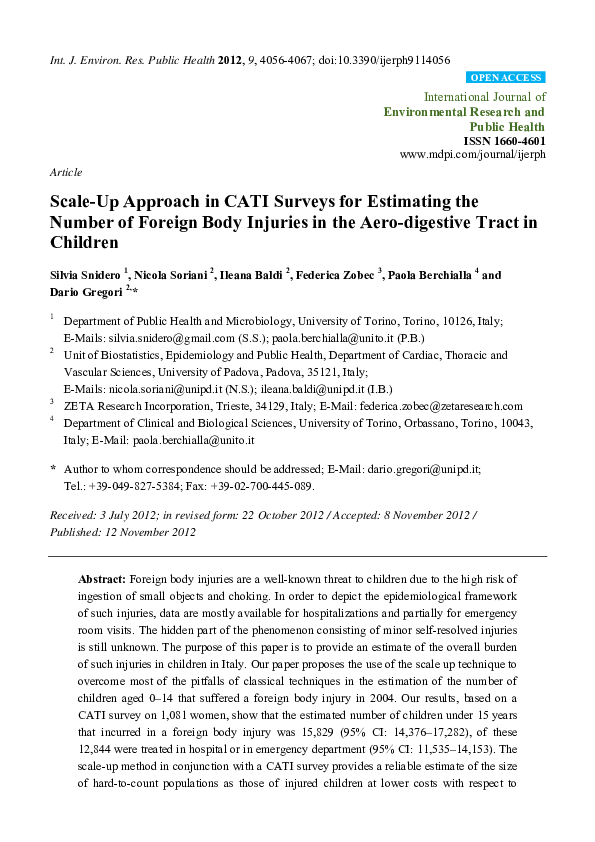 (PDF) Scale-Up Approach in CATI Surveys for Estimating the Number of ...