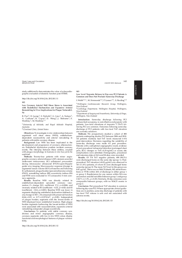 (PDF) Low Level Troponin Release in Day-case PCI Patients is Common and ...