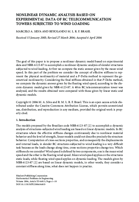 Pdf Nonlinear Dynamic Analysis Based On Experimental Data Of Rc
