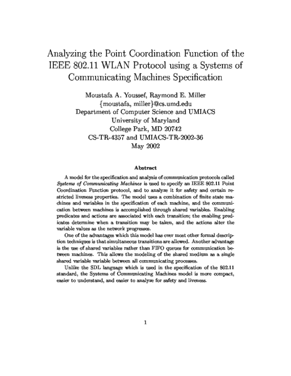 (PDF) Analyzing the point coordination function of the ieee 802.11 wlan protocol using a systems ...