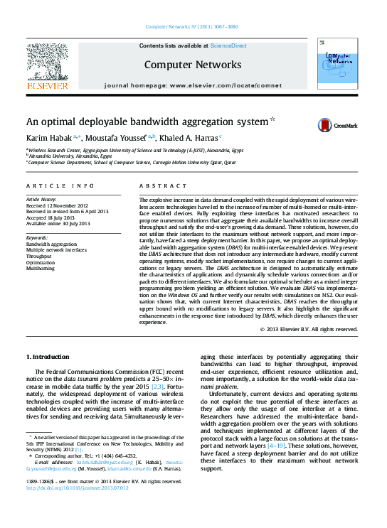 (PDF) Optimal Bandwidth Aggregation for Devices